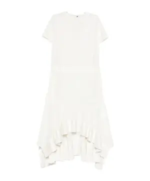 Sacai Asymmetric Ruffled Crewneck Dress - No