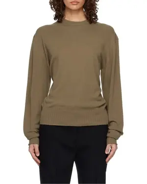 TOTEME Crewneck Knitted Jumper With Ribbed Cuffs And Hem - Brown