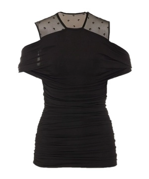 MARINE SERRE Ruched Sleeveless Top With Pleated Details - No
