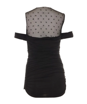 MARINE SERRE Ruched Sleeveless Top With Pleated Details