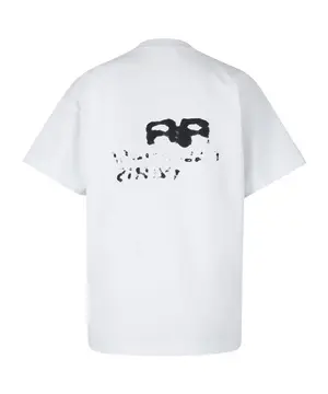 Balenciaga T-shirt Hand Drawn Bb Icon Medium Fit In Bianco