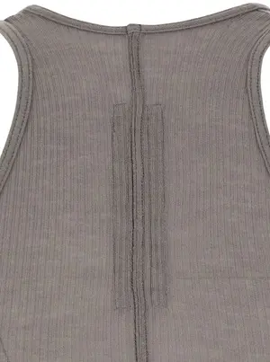 Rick Owens Sleeveless Ribbed U-neck Top - Grey
