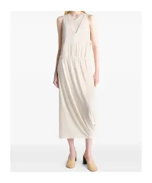 LEMAIRE Sleeveless Draped Asymmetric Midi Dress - No