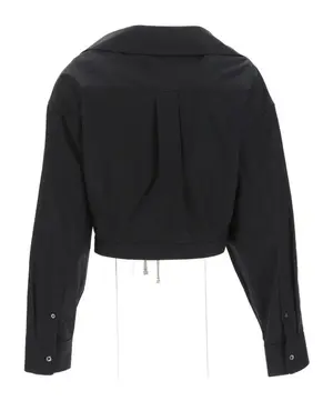 Alexander Wang Tie-fastening Cropped Cotton Shirt
