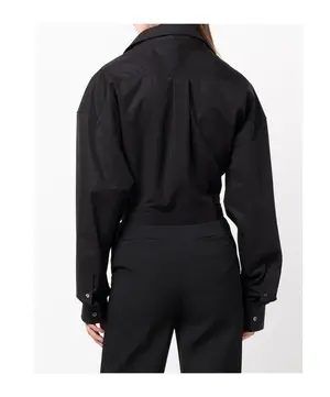 Alexander Wang Tie-fastening Cropped Cotton Shirt