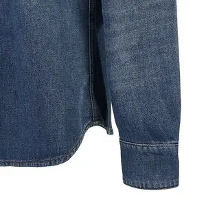 Chloé Long-sleeved Denim Shirt With Embroidered Logo