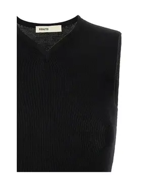 Khaite Renato Sleeveless V-neck Top