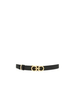 FERRAGAMO Gancini Buckled Reversible Belt - Black/stone