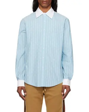 Casablanca Laurel Stripe Jacquard Shirt - Blue