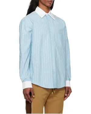 Casablanca Laurel Stripe Jacquard Shirt - Blue