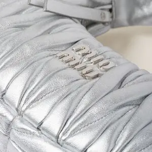 Miu Miu Matelassé Nappa Leather Hobo Mini-bag - Silver