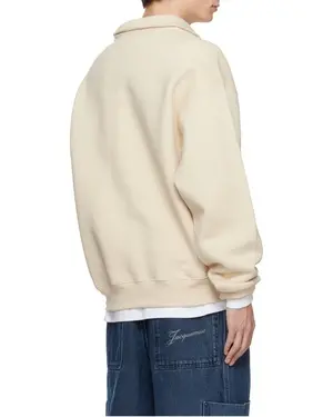 Jacquemus The Gros Grain Zipped-rollneck Sweatshirt - Nude