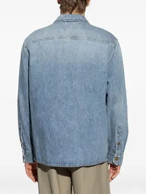 Versace Denim Zipped Overshirt - Blue