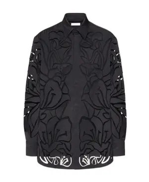 Valentino Garavani Floral Cut-out Button-up Shirt Jacket
