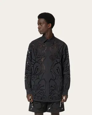 Valentino Garavani Floral Cut-out Button-up Shirt Jacket