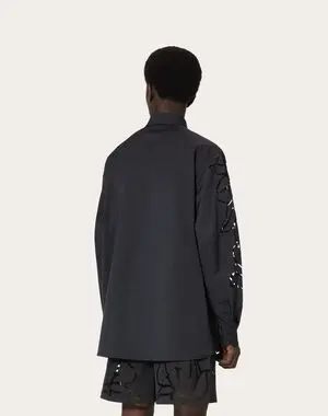 Valentino Garavani Floral Cut-out Button-up Shirt Jacket