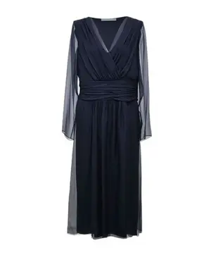 Alberta Ferretti V-neck Midi Chiffon Dress