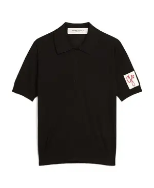 GOLDEN GOOSE Short Sleeve Polo Shirt - Black