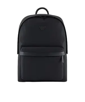 Emporio Armani Logo Plaque Backpack - Black