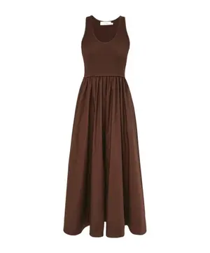 Zimmermann Sleeveless Dress With Fitted Knit Bodice And Gathered Skirt