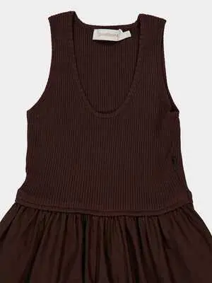 Zimmermann Sleeveless Dress With Fitted Knit Bodice And Gathered Skirt
