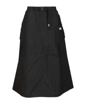 The North Face Quilted Volume Skirt With Integrated Belt And Drawcord Hem - Black