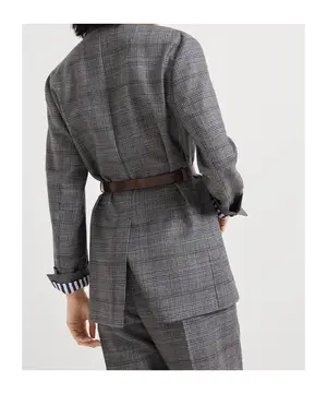 Brunello Cucinelli Long Sleeve Blazer With Removable Belt Loops - Black