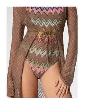 Missoni Spiderweb Motif Lamé Long Cardigan