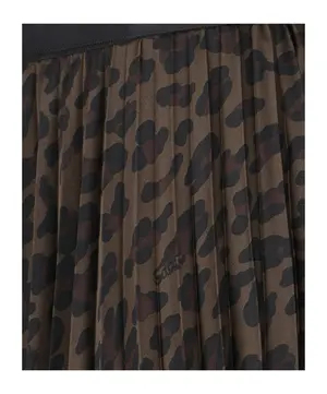 Sacai Leopard Print Pleated Skirt
