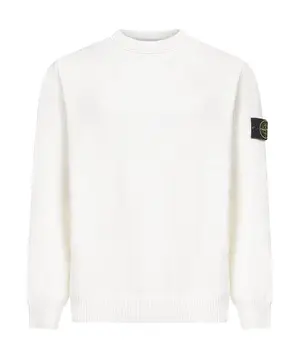 Stone Island Logo Patch Crewneck Sweatshirt - Ivory