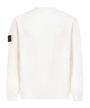 Stone Island Crewneck Sweatshirt With Logo Patch - Ivory