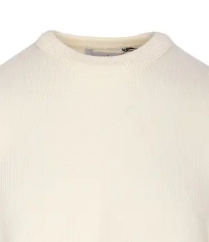 Stone Island Crewneck Sweatshirt With Logo Patch - Ivory