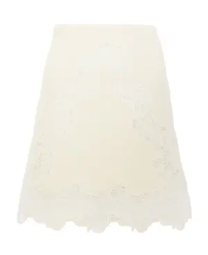 Chloé Lace Detailed Flared Mini Skirt - White