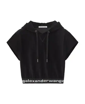 Alexander Wang Cropped Corduroy Hoodie