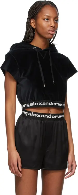 Alexander Wang Cropped Corduroy Hoodie