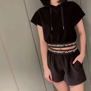 Alexander Wang Cropped Corduroy Hoodie