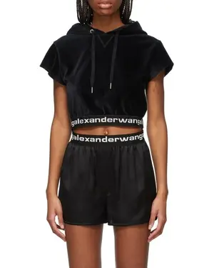 Alexander Wang Cropped Corduroy Hoodie