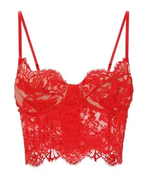 Dolce & Gabbana Dolce Gabbana Lace Lingerie Corset Top - Red