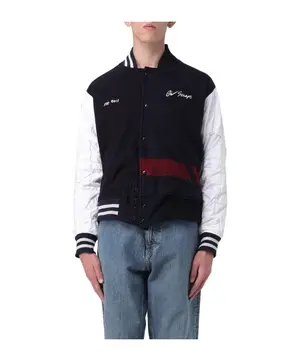 GREG LAUREN Slogan-embroidered Bomber Jacket - Black