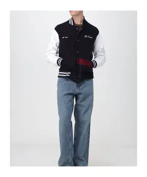 GREG LAUREN Slogan-embroidered Bomber Jacket - Black
