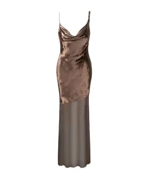 Staud Beaton Velvet And Chiffon Dress