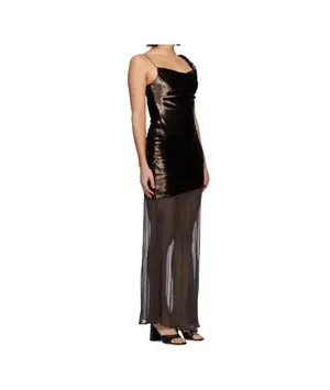 Staud Beaton Velvet And Chiffon Dress
