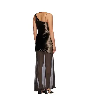 Staud Beaton Velvet And Chiffon Dress