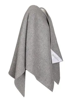 Max Mara Serra Logo Patch Cape - Gray