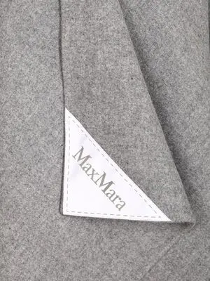 Max Mara Serra Logo Patch Cape - Gray