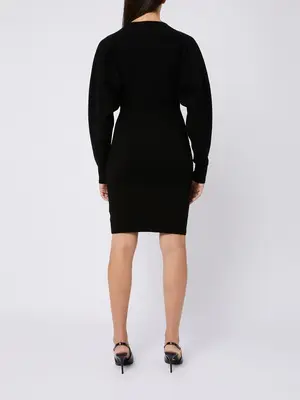 Max Mara Zip Detailed Crewneck Long-sleeved Dress
