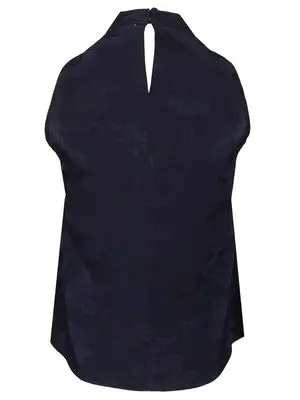 FORTE_FORTE Sleeveless Floral Jacquard Halter Top