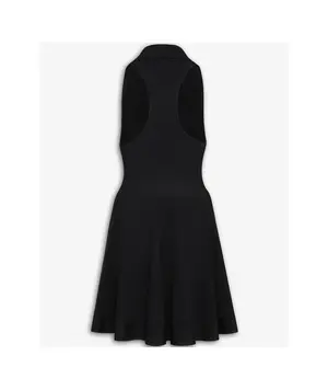 Alaïa Sleeveless Ribbed Skater Polo Dress