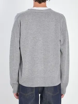 AMI Paris De Coeur V-neck Buttoned Cardigan