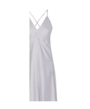 FORTE_FORTE Sleeveless V-neck Pleated Cross Strap Maxi Dress